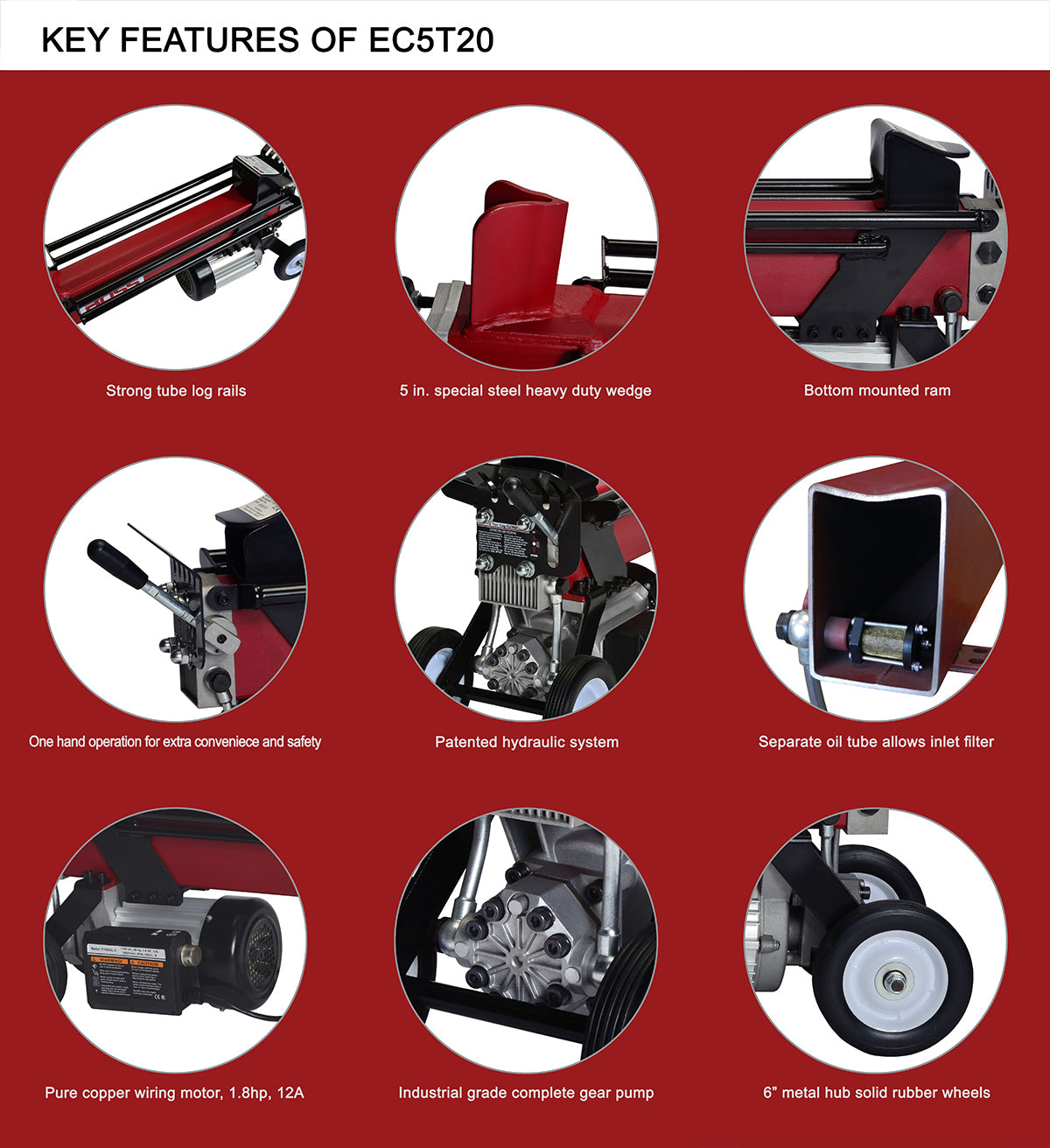 5 Ton Electric Log Splitter – Boss Log Splitters