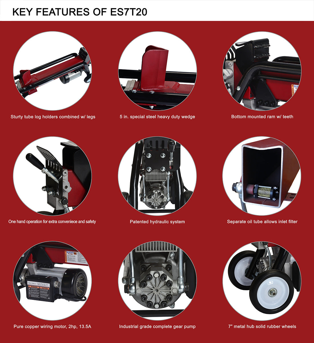 7 Ton Electric Log Splitter – Boss Log Splitters